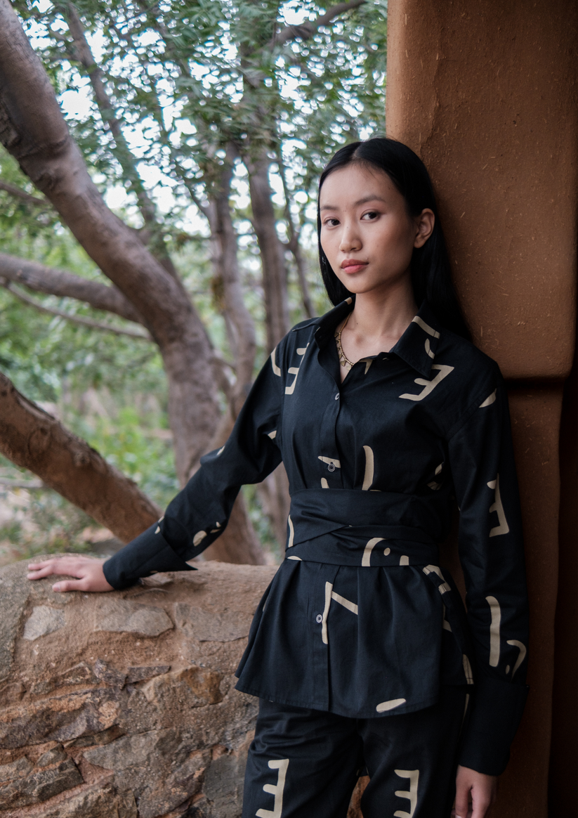 Nara Front knot Shirt - Line Printed | The Terra Tribe