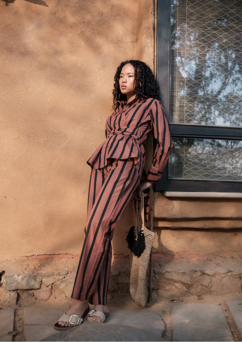 Sandra Straight Pants - Striped | The Terra Tribe